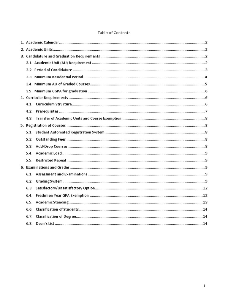 NTU Undergraduate Academic Structure Guide | PDF | Academic Degree ...