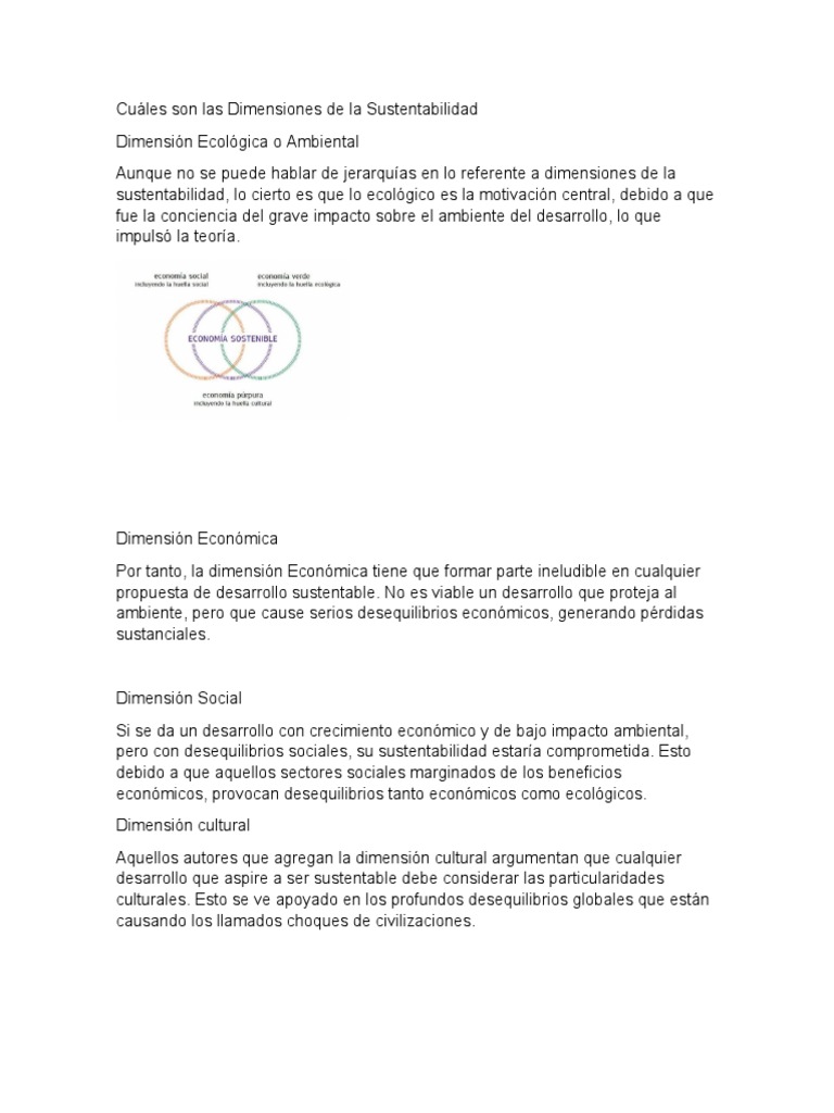 Cuáles Son Las Dimensiones de La Sustentabilidad | Descargar gratis PDF | Sustentabilidad ...