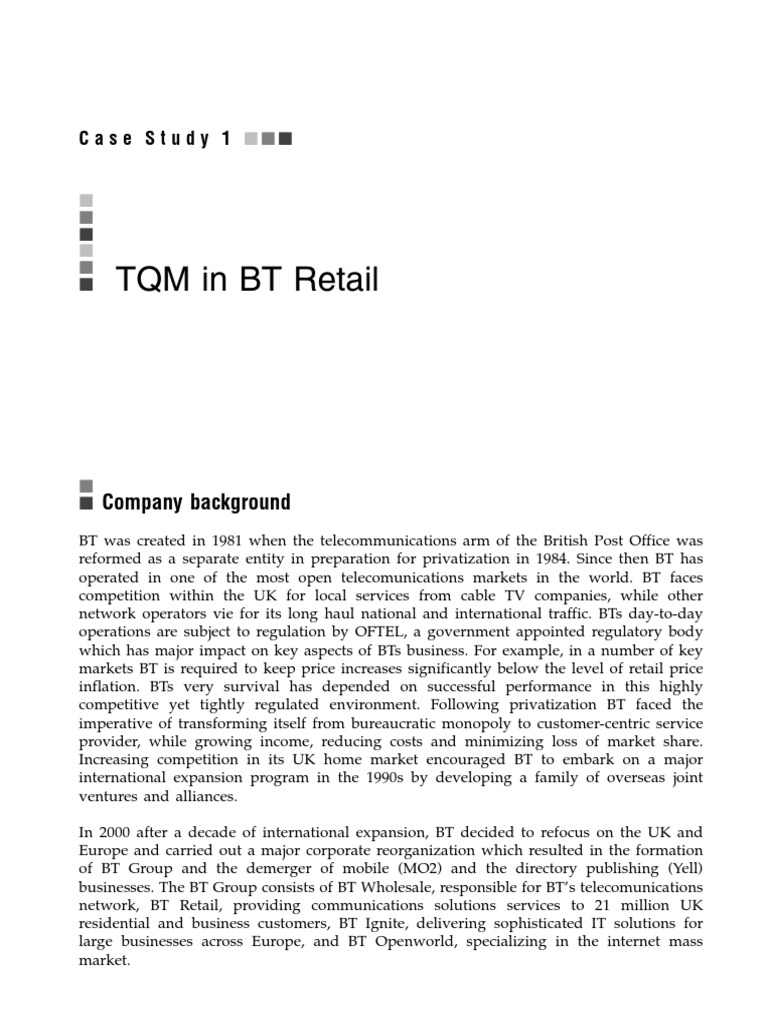 TQM Case Studies | PDF | Strategic Management | Innovation