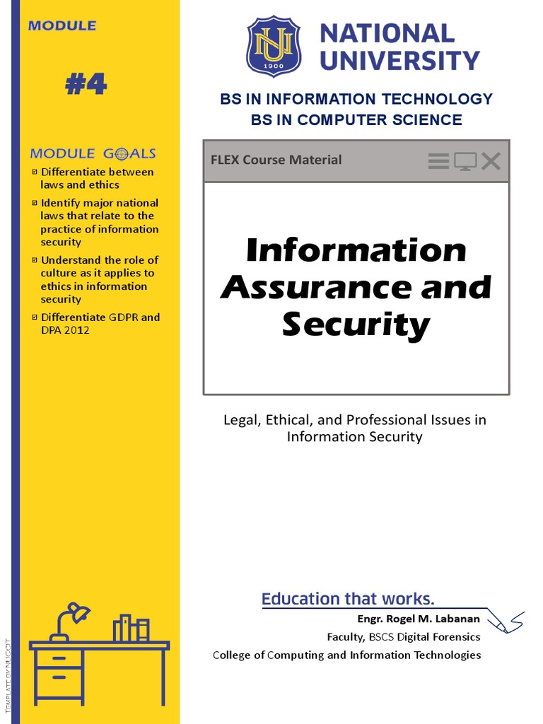 Module 4 Legal, Ethical, and Professional Issues in Information ...