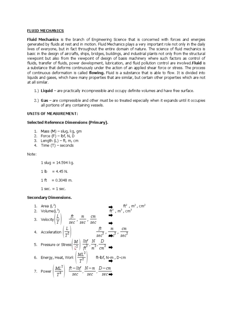 Fluid Mechanics Part1 | PDF | Pressure | Liquids Fluid Mechanics Part1 | PDF | Pressure | Liquids