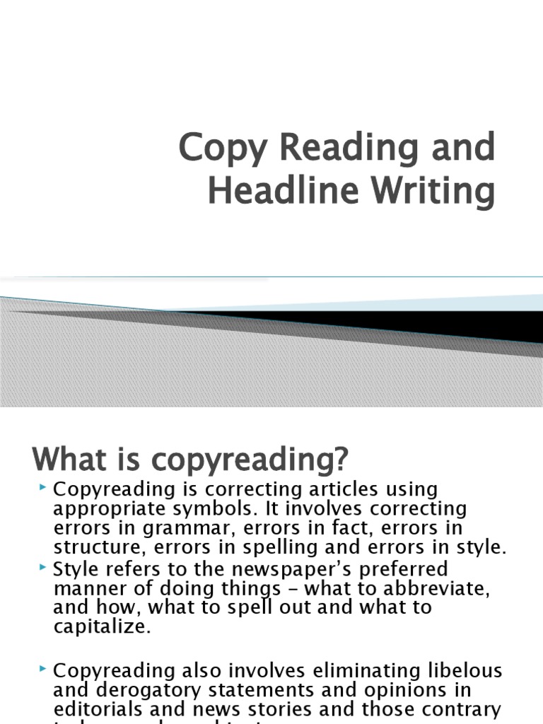 Copy Reading and Headline Writing | PDF | Letter Case | Comma