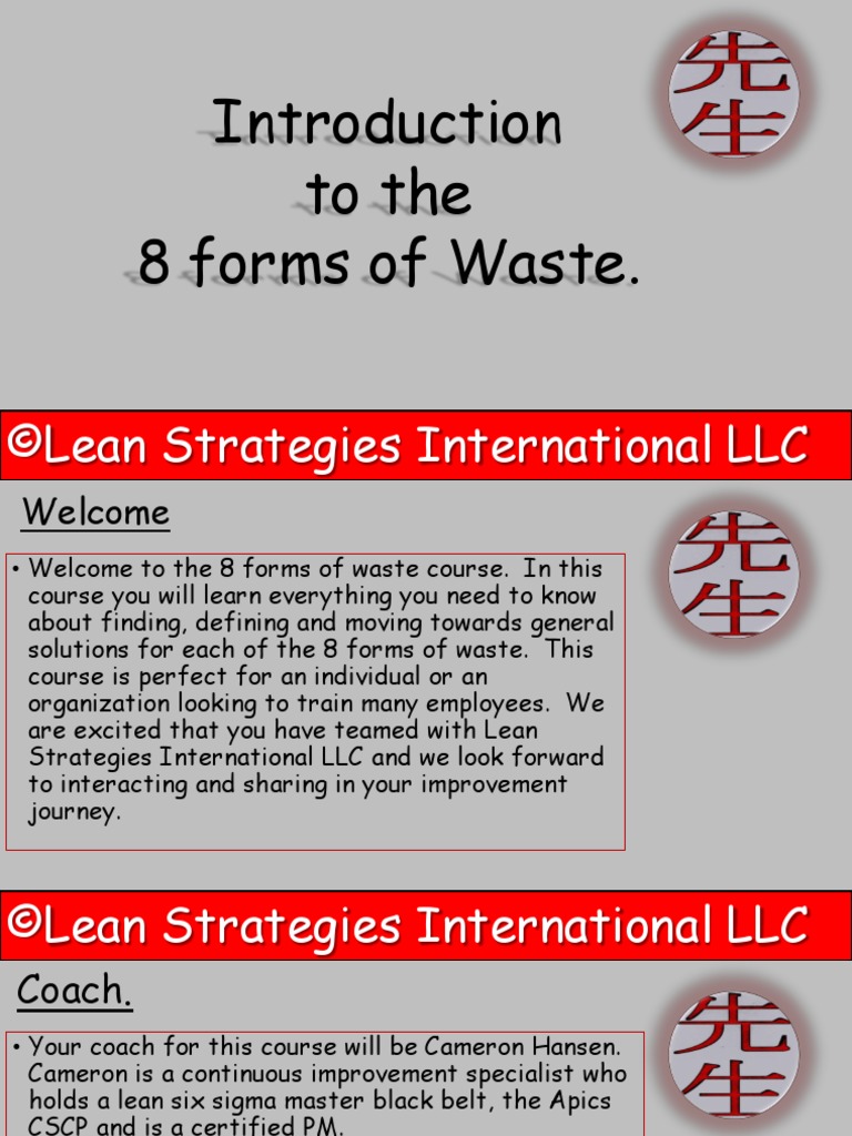 1 Introduction To 8 Forms of Waste | PDF