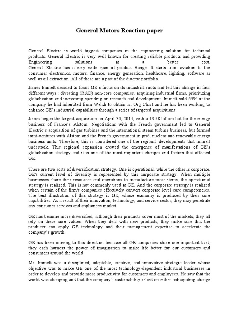 GE Case Study | PDF | General Electric | Business