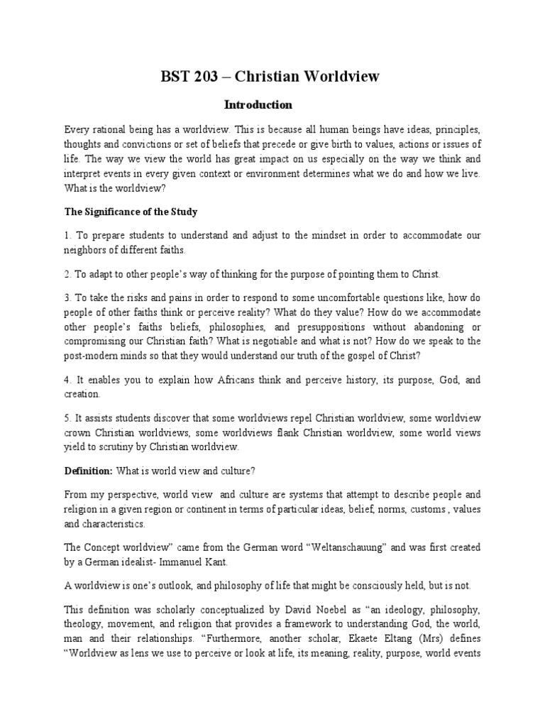 Understanding the Christian Worldview | PDF | God | Faith