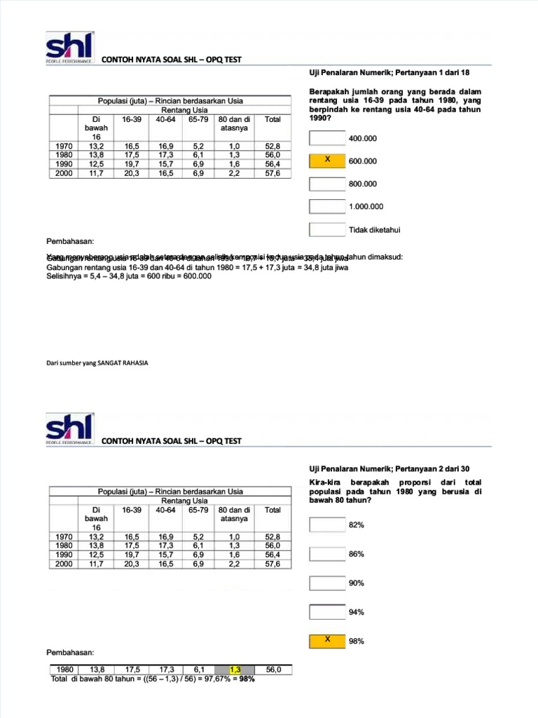 Contoh Nyata Soal SHL - Opq Test Contoh Nyata Soal SHL - Opq Test | PDF
