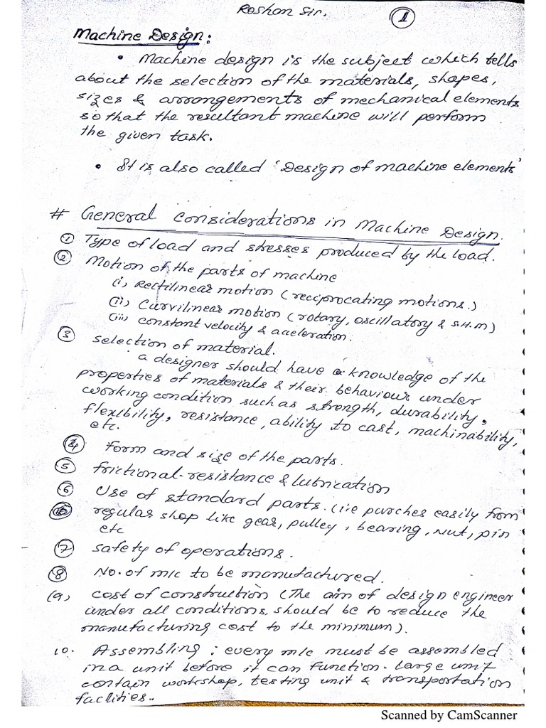 Machine Design 6th - Sem.mechanical Students Unit-01 Topic Introduction ...