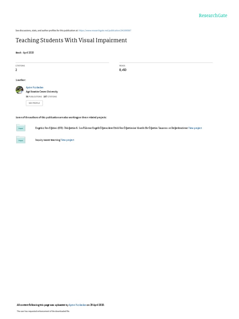 Teaching Students With Visual Impairments | PDF | Visual Impairment ...