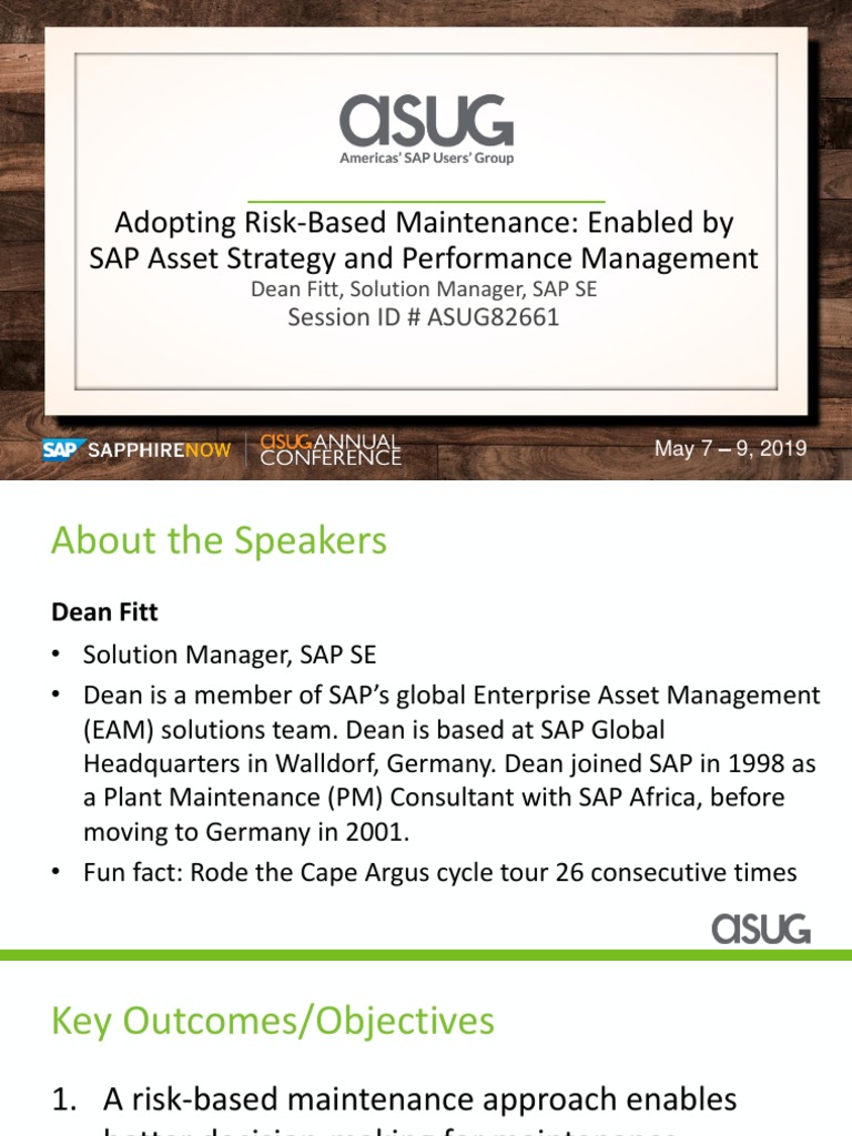 Adopting Risk-Based Maintenance Enabled by SAP Asset Strategy and ...
