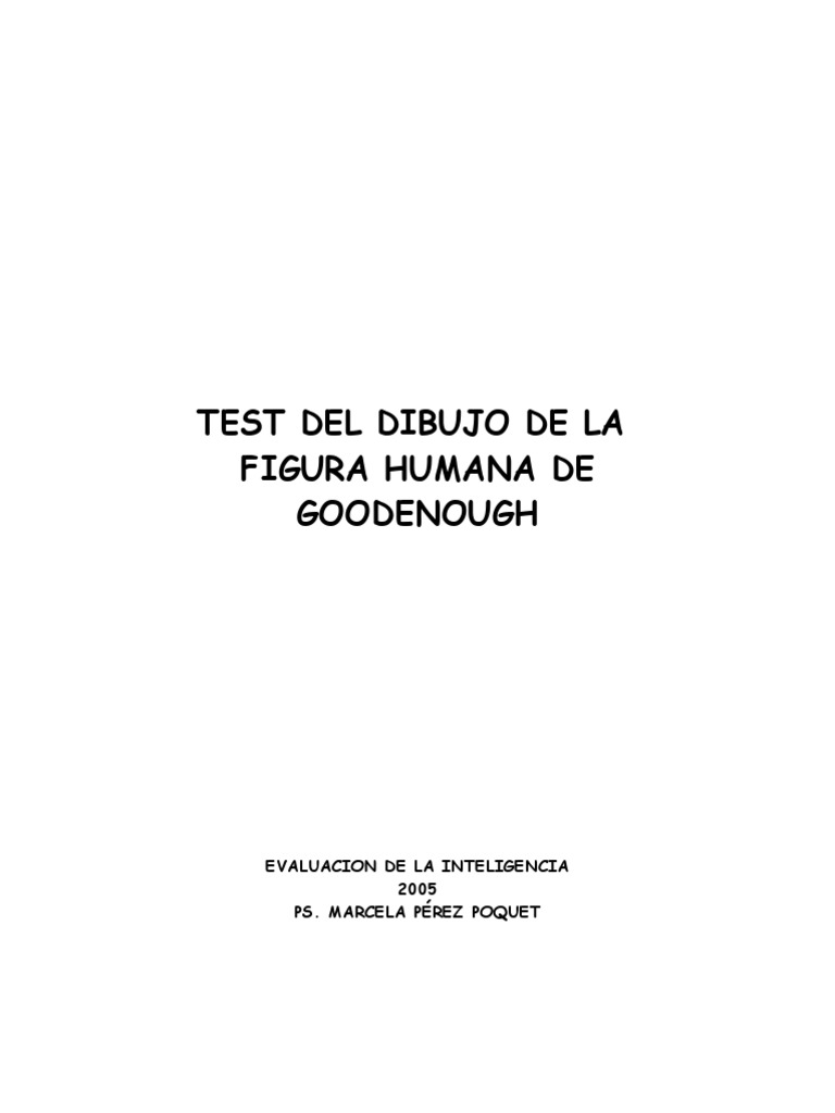 Test Del Dibujo de La Figura Humana de Good Enough | PDF | Inteligencia ...