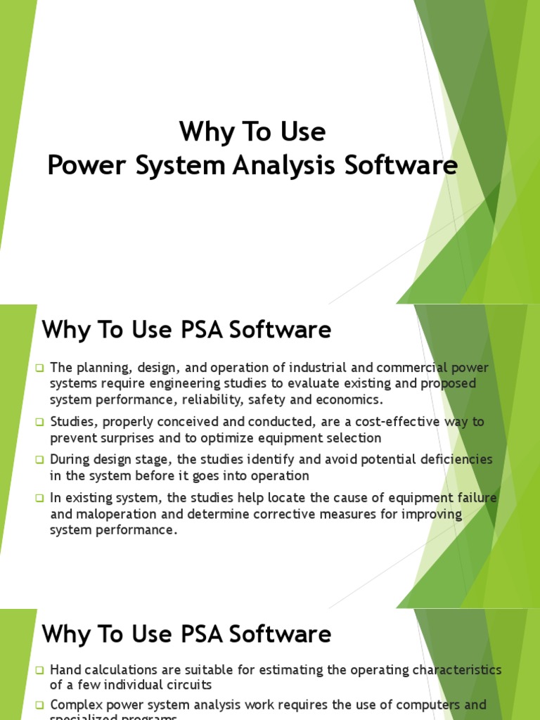 Why To Use Power System Analysis Software | PDF | Electrical Engineering | Electricity