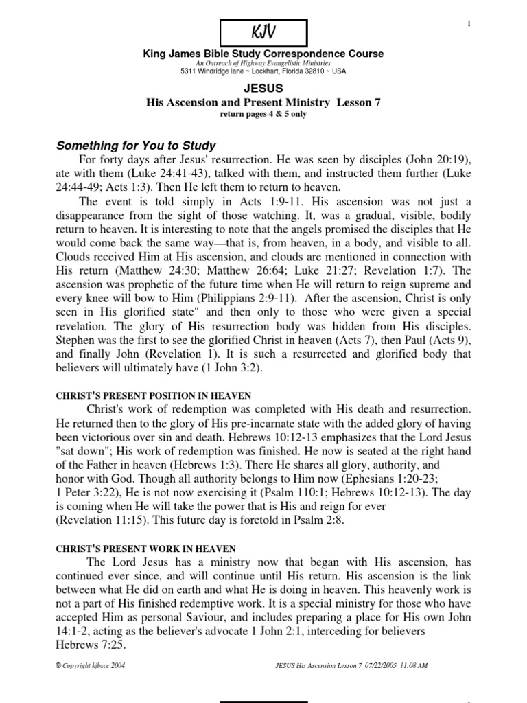 JESUS Lesson 07 | PDF | Ascension Of Jesus | Resurrection Of Jesus