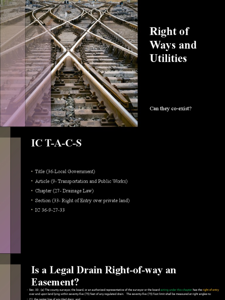 Right of Ways and Utilities: Can They Co-Exist? | PDF | Easement | Drainage
