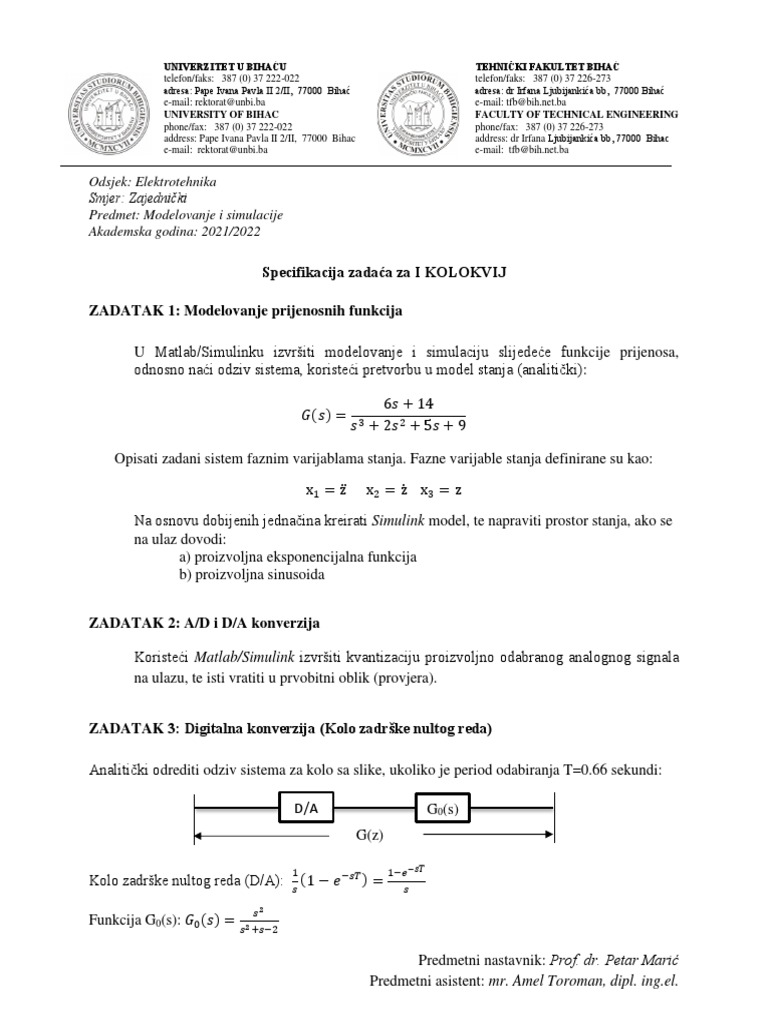 Zadaca (II KOLOKVIJ) | PDF