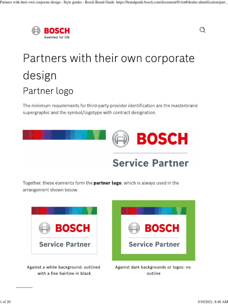 Bosch - Brand - Guide For 3rd Party | PDF | Brand Management | Design