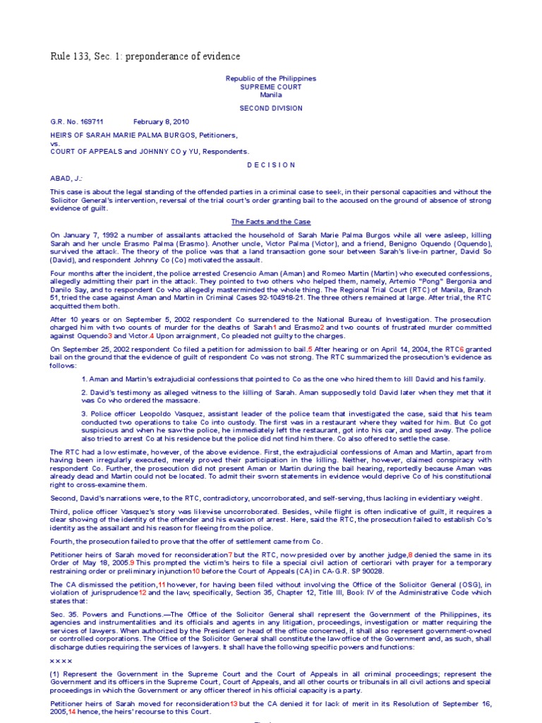 Rule 133, Sec. 1: Preponderance of Evidence | PDF | Lawsuit | Lease