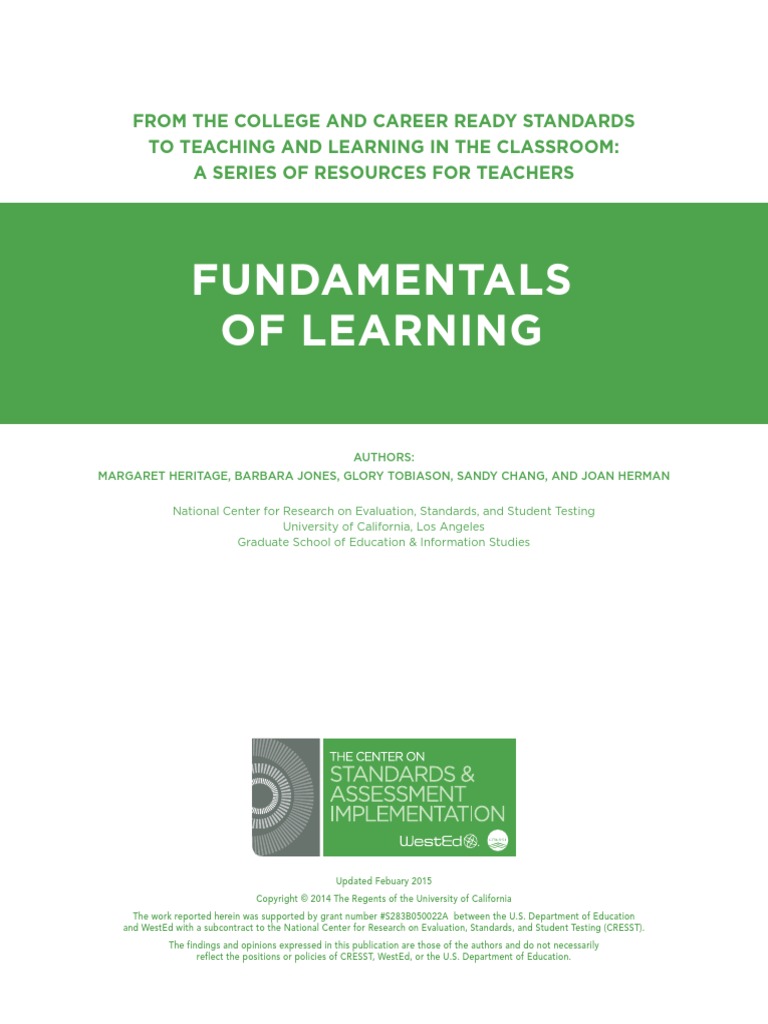 Fundamentals of Learning | PDF | Learning | Teachers