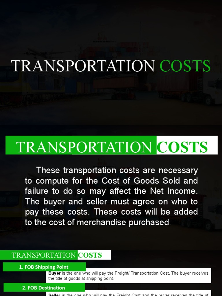 Understanding Transportation Costs | PDF | Debits And Credits | Value ...