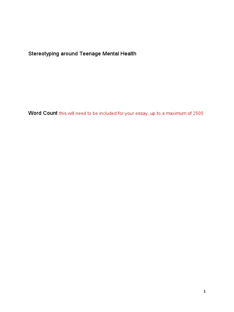 Teen Mental Health Stereotypes | PDF | Mental Health | Mental Disorder
