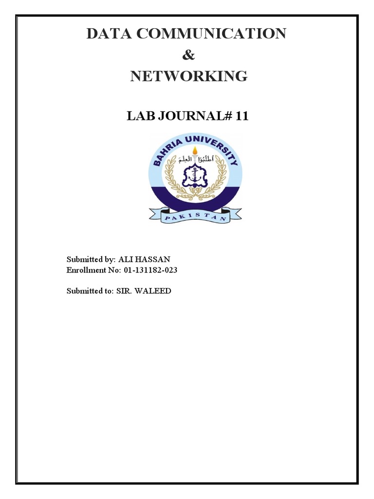 Data Communication & Networking: Lab Journal# 11 | PDF | Router (Computing) | Routing
