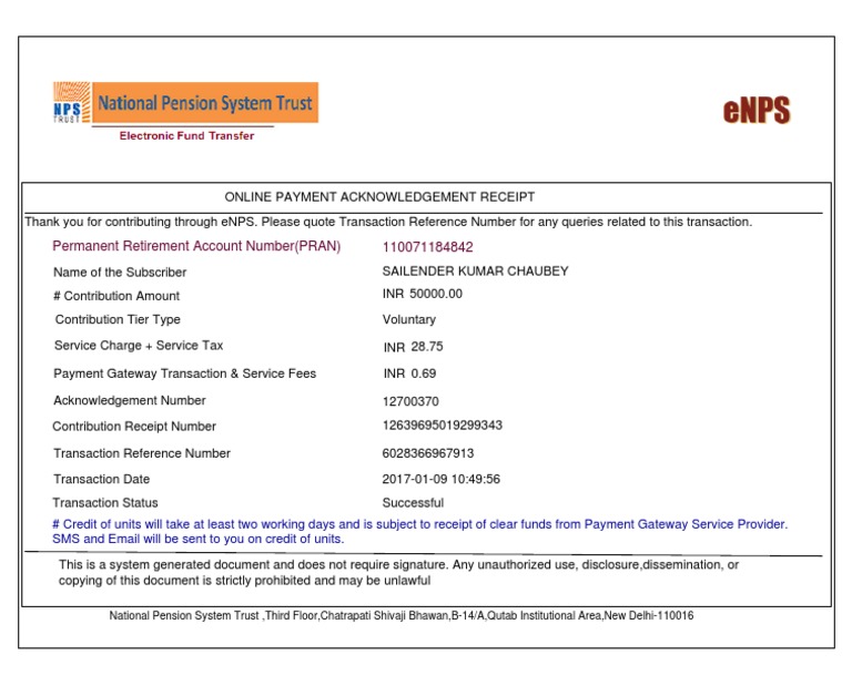 Online Payment Acknowledgement Receipt C | PDF