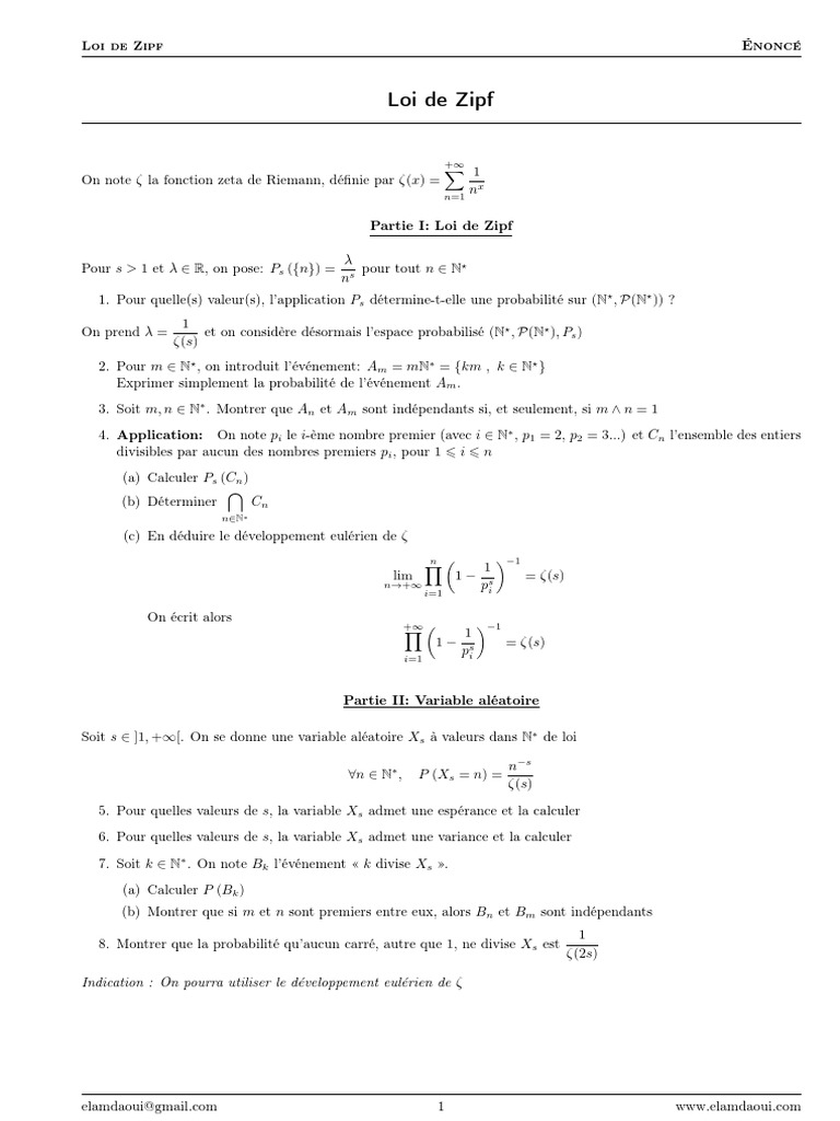 Comprendre la loi de Zipf | PDF | Variance (mathématiques) | Concepts ...
