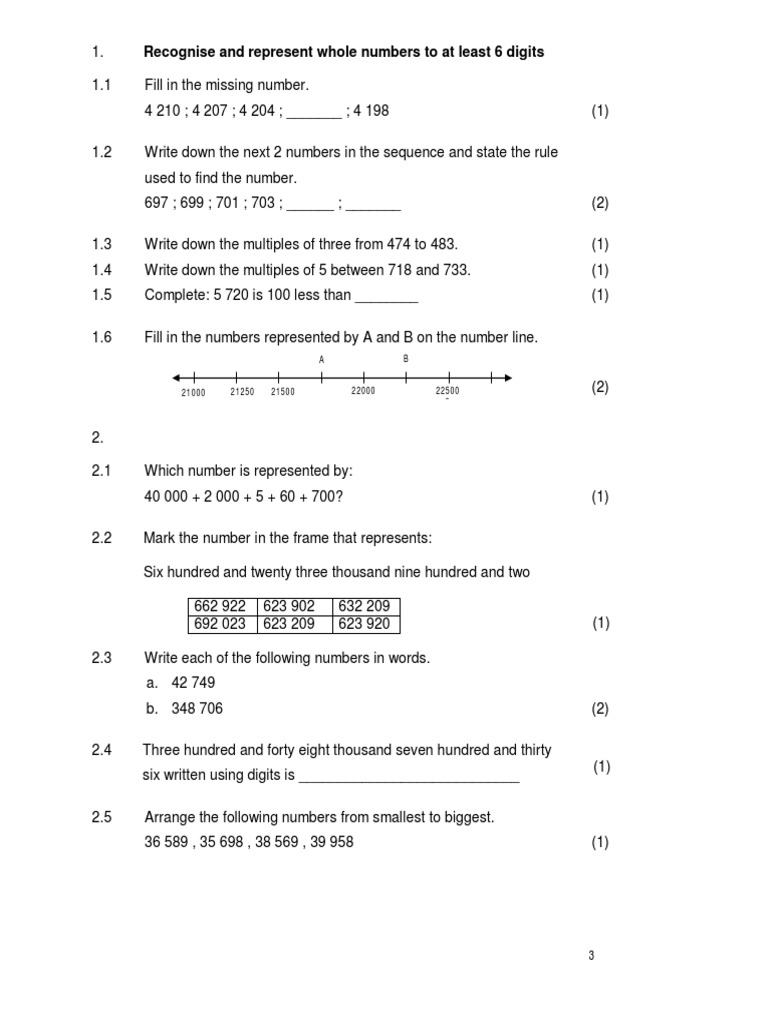 Grade 5 Mathematics Exemplar | PDF | Shape | Numbers