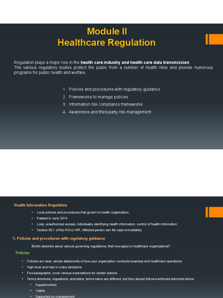 Information Regulation, Policies and Procedures With Regulatory ...