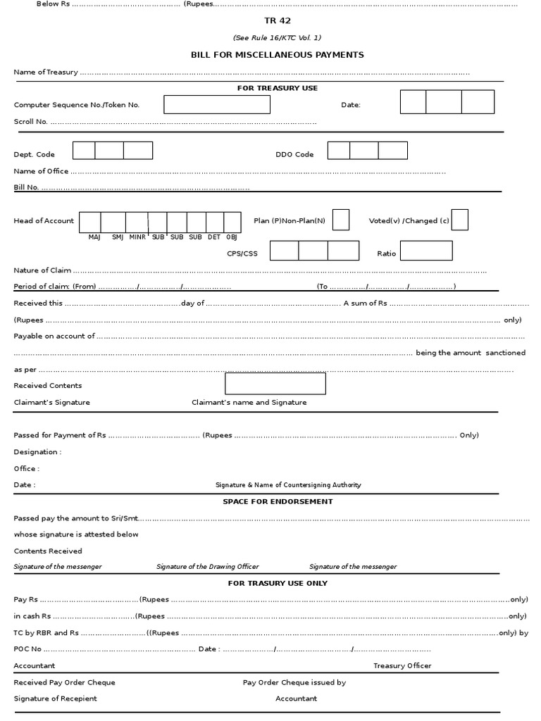 For Treasury Use: (See Rule 16/KTC Vol. 1) | PDF