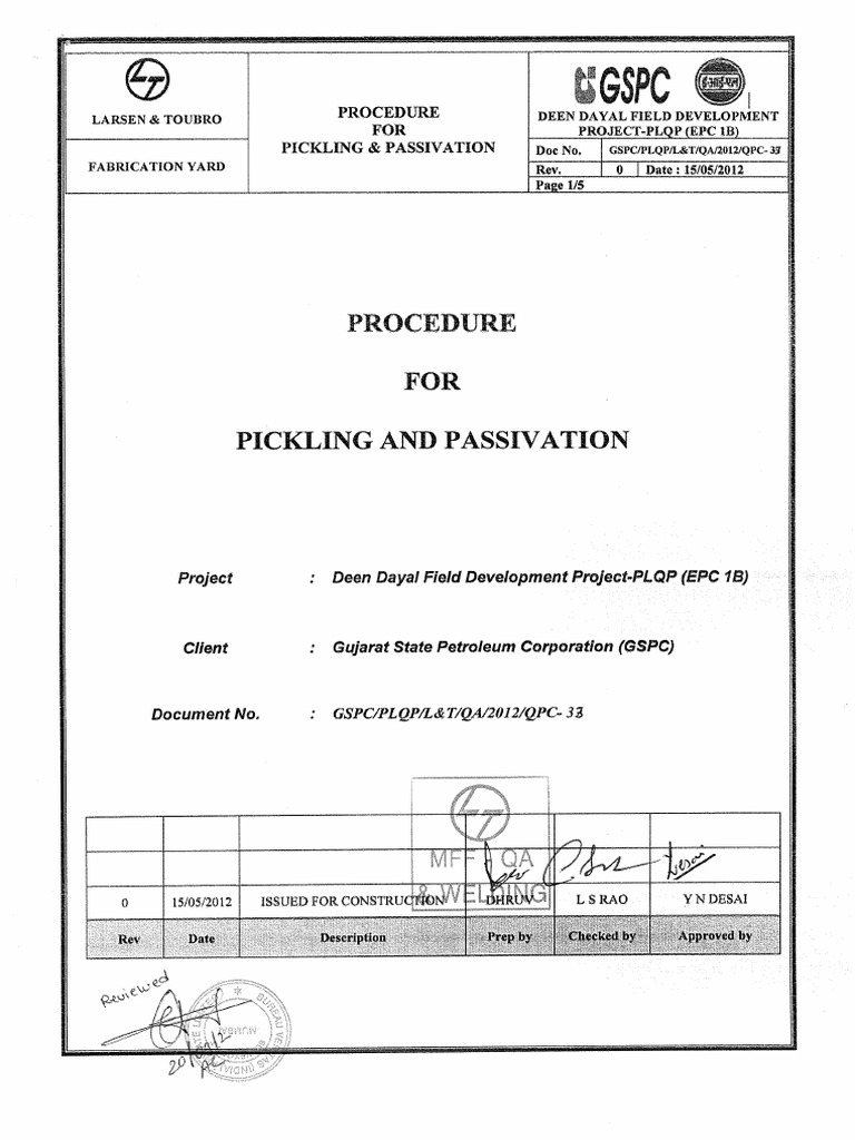 Pickling & Passivation | PDF