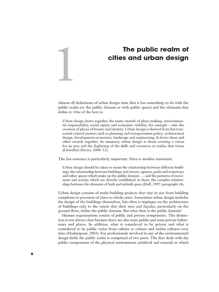 The Public Realm of Cities and Urban Design | PDF | Urban Design ...
