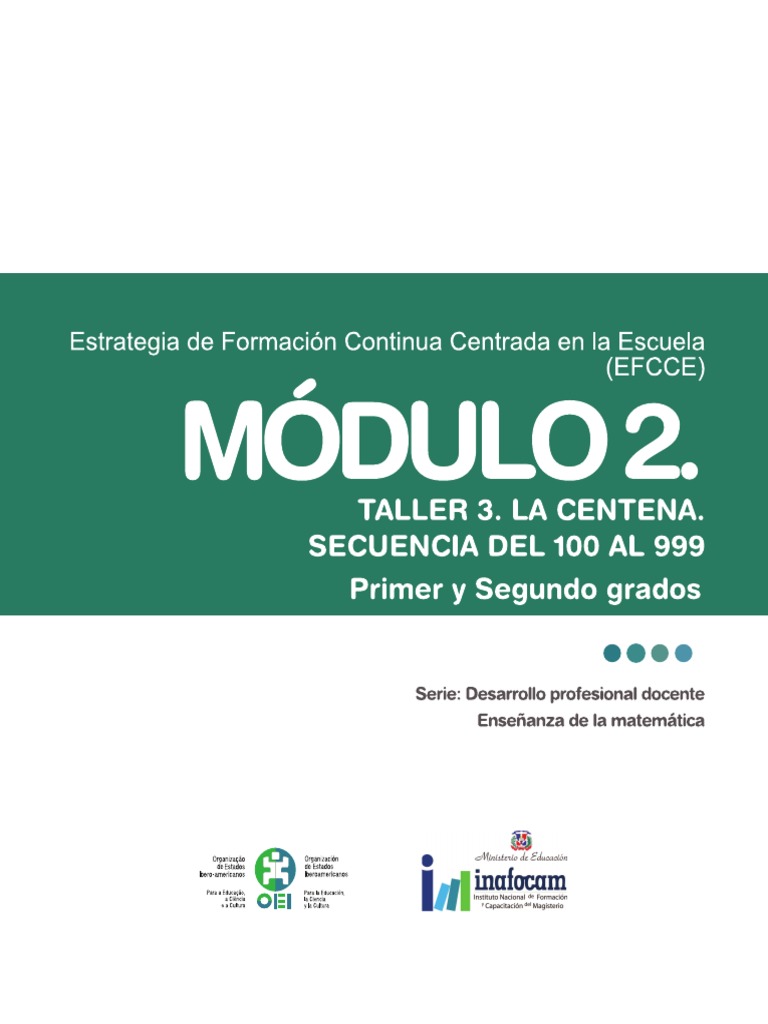 Módulo 2 Taller 3 La Centena. Secuencia Del 100 Al 999. 1ro y 2do | PDF | Salón de clases ...