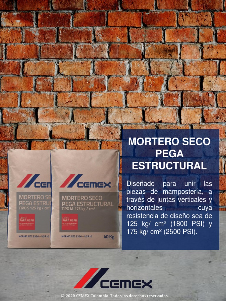 Mortero Seco Pega Estructural | Descargar gratis PDF | Hormigón ...