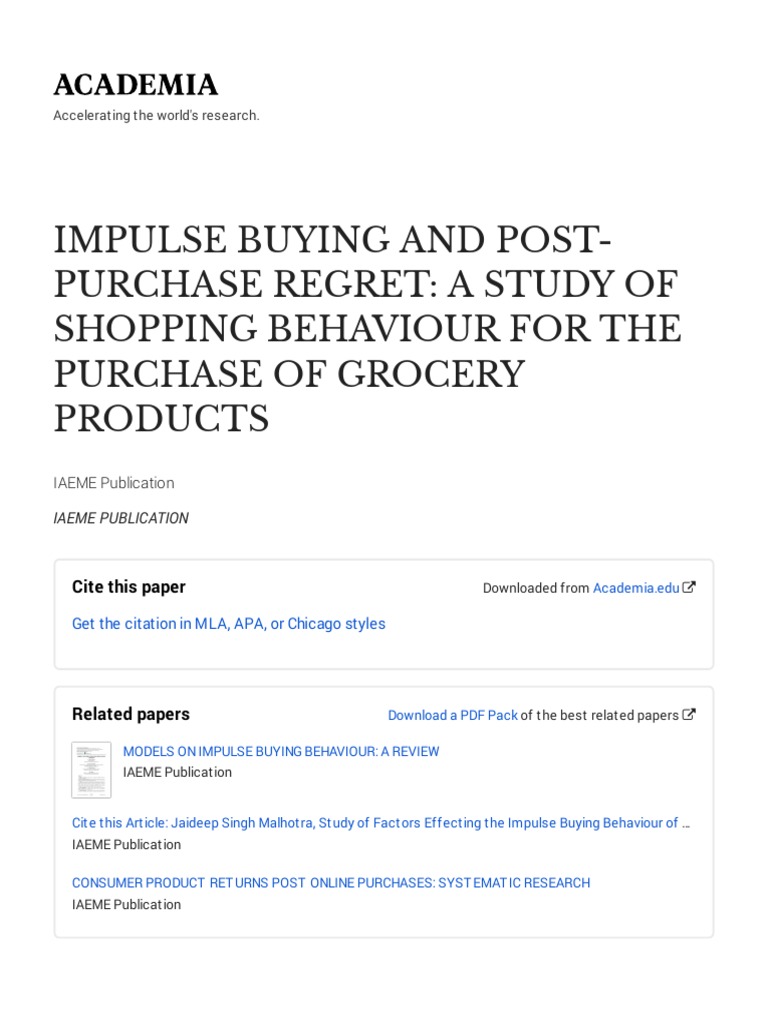 6 Post Purchase Regret | PDF | Consumer Behaviour | Behavior