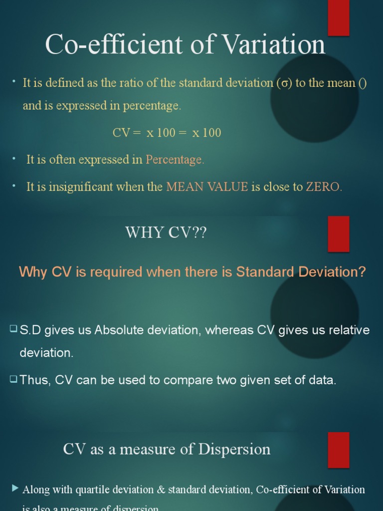 Co-Efficient of Variation | PDF | Coefficient Of Variation | Data Analysis