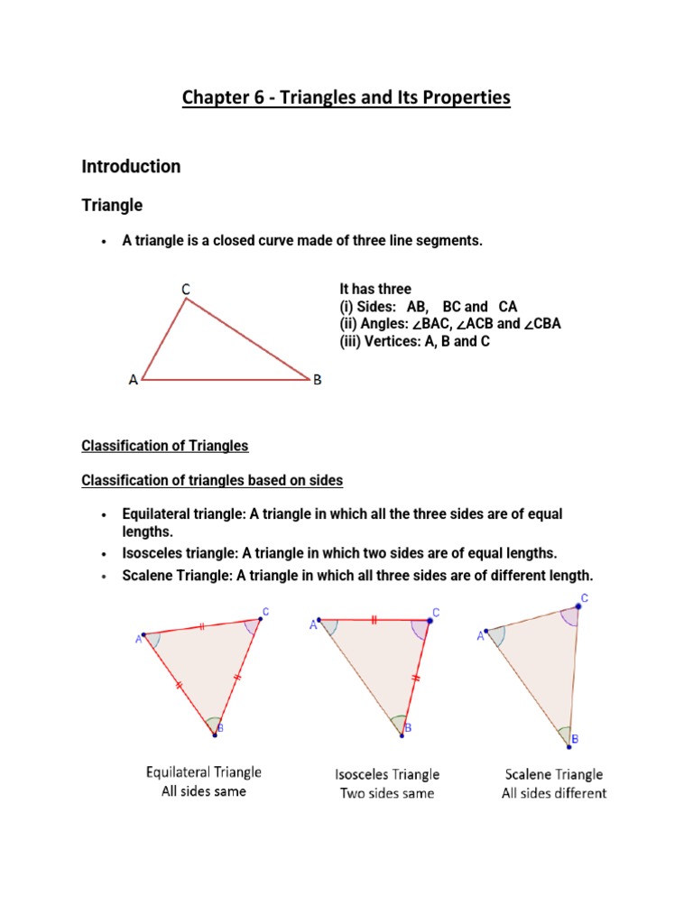 Triangle Properties and Classifications | PDF | Triangle | Triangle ...