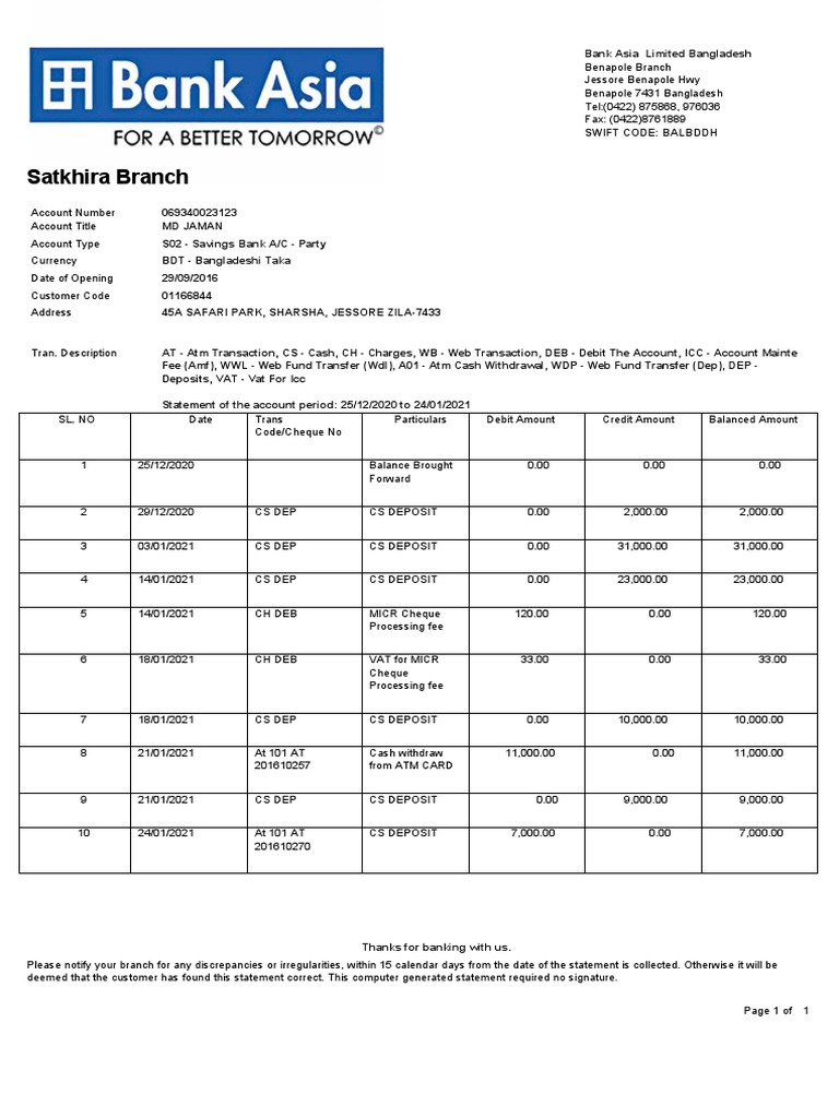 Bank Asia Documents | PDF | Cheque | Debit Card