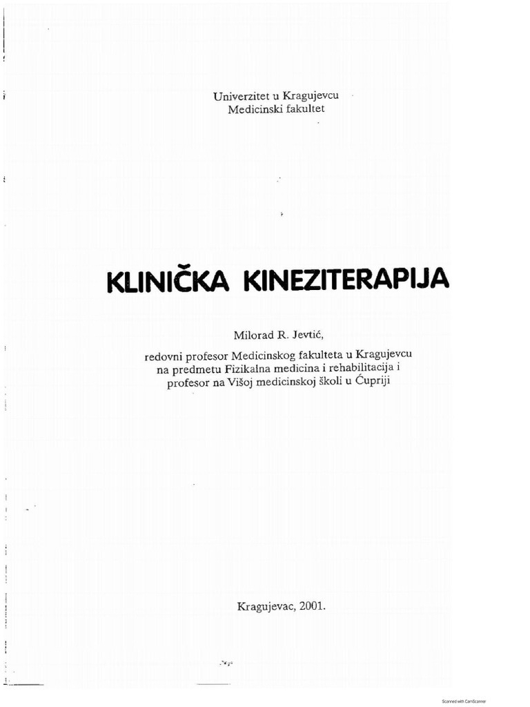 Klinicka Kineziterapija Milorad Jevtic | PDF