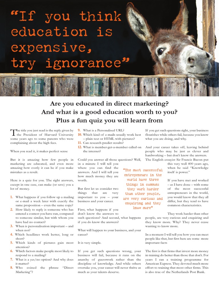 Knowledge Vs Ignorance | PDF