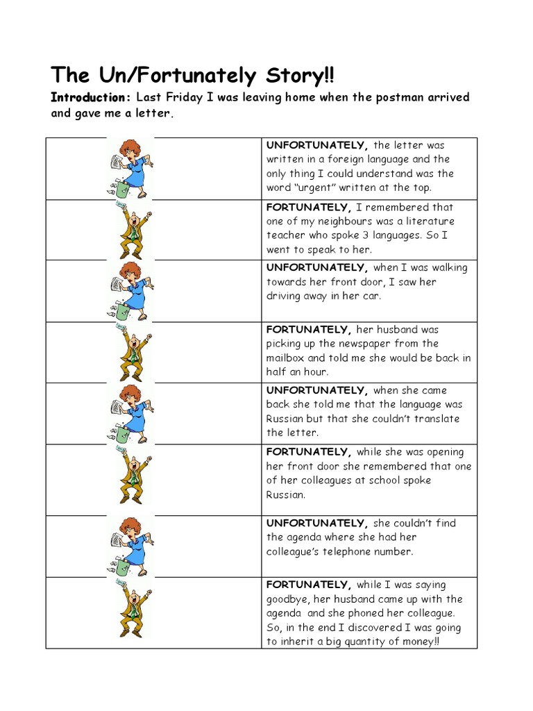 Past Simple and Continuous The Unfortunately Story Reading ...