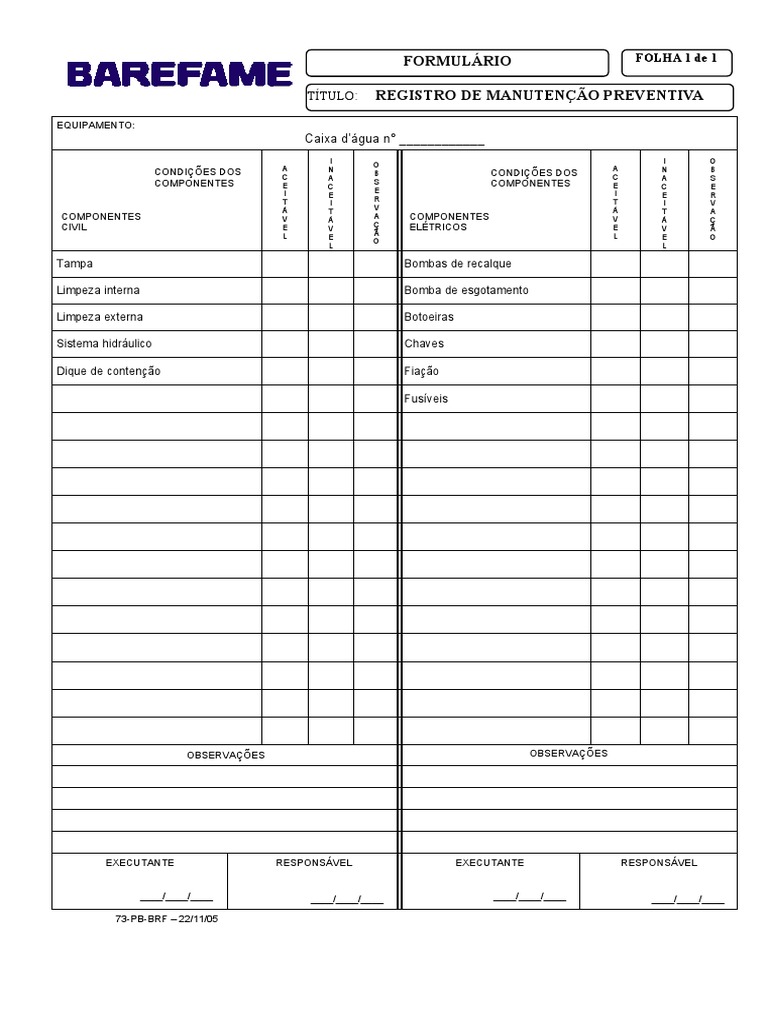 Check List Caixa D'água | PDF | Engenharia Civil