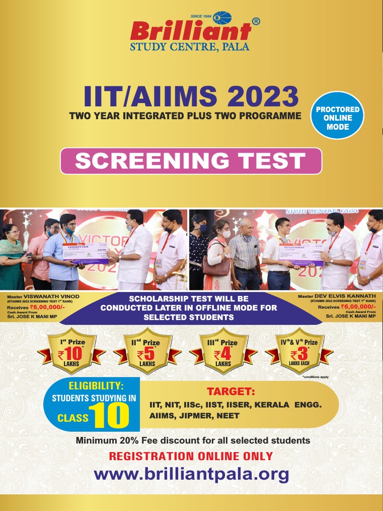Iit Aiims Screening Test 2023 | PDF | University And College Admission ...