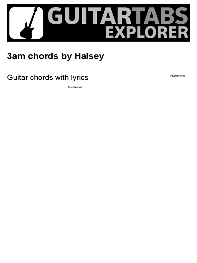3am Chords by Halsey: Guitar Chords With Lyrics | PDF
