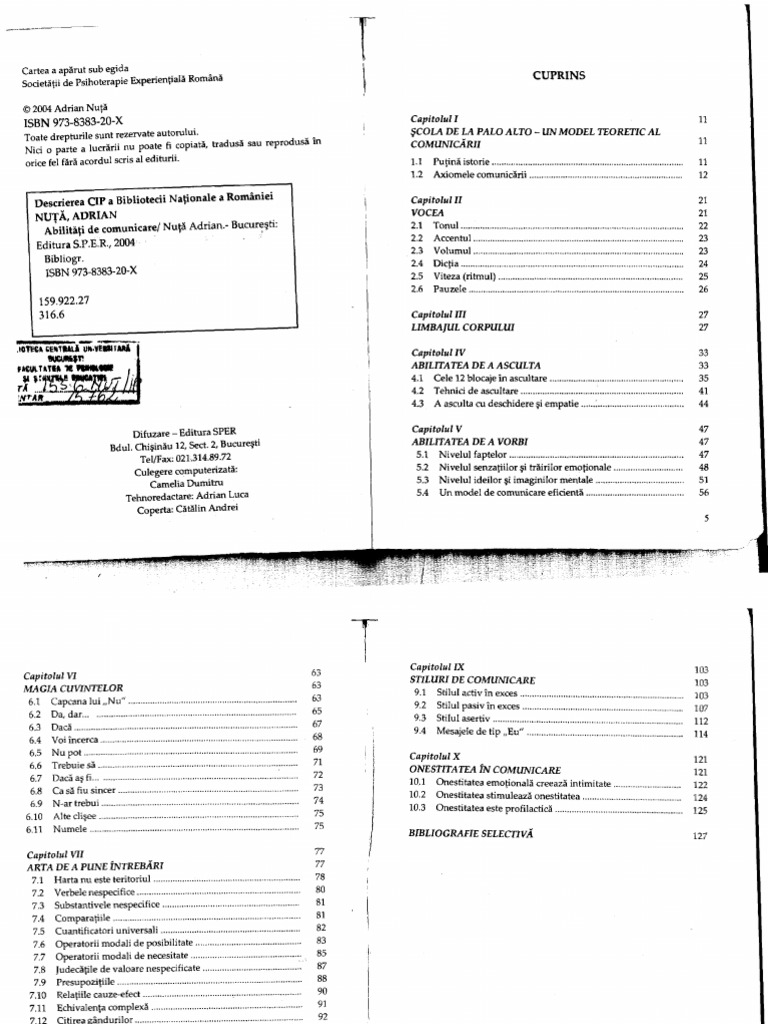 Abilitati de Comunicare Nuta Adrian | PDF