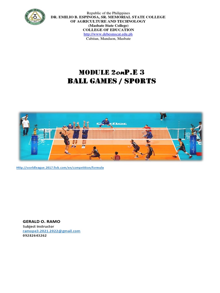 PE 3 Module 2 Volleyball PDF 2021 2022 | PDF | Volleyball | Referee