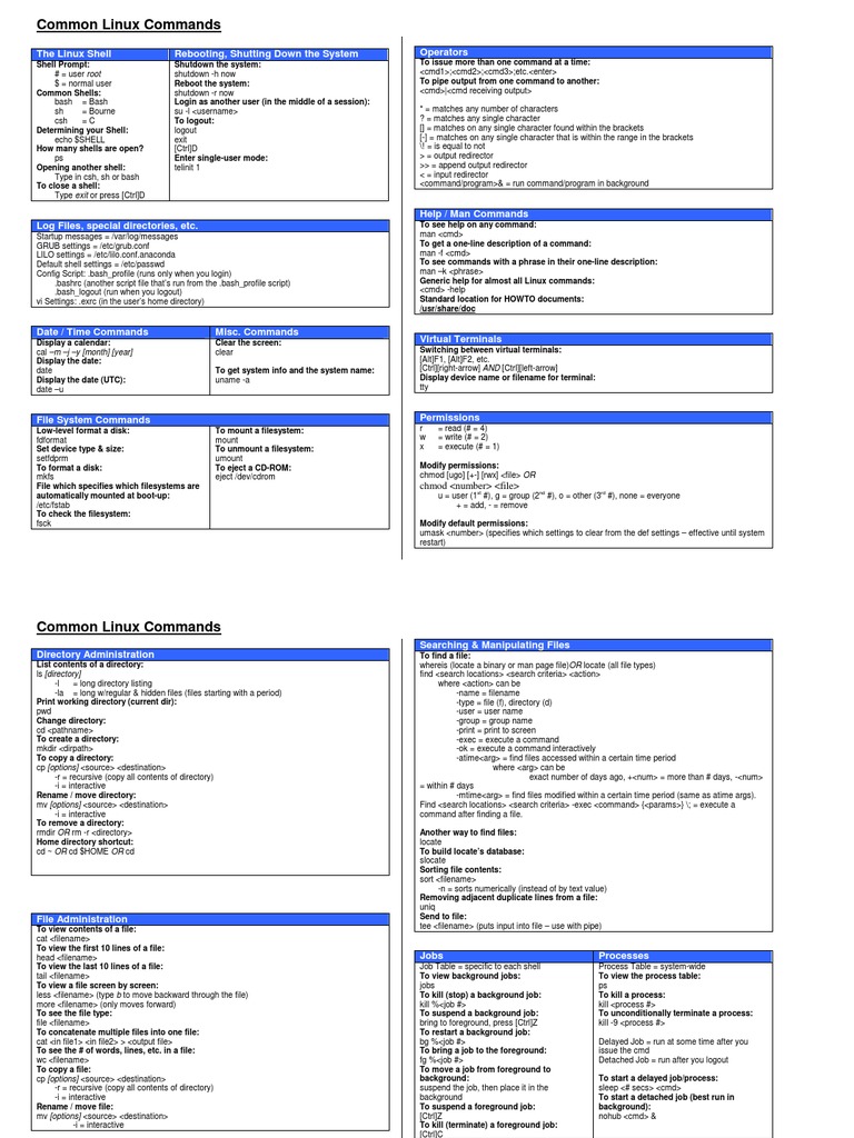 Common Linux Commands | PDF | Command Line Interface | Computer File
