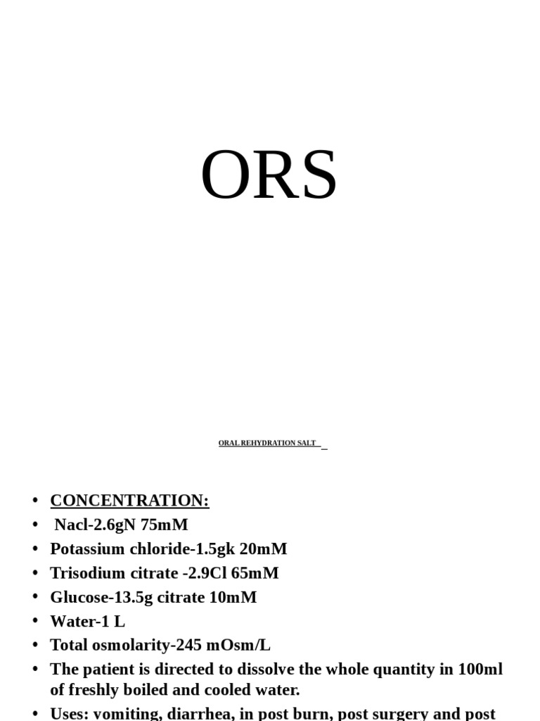 Pharmacology Ors | PDF