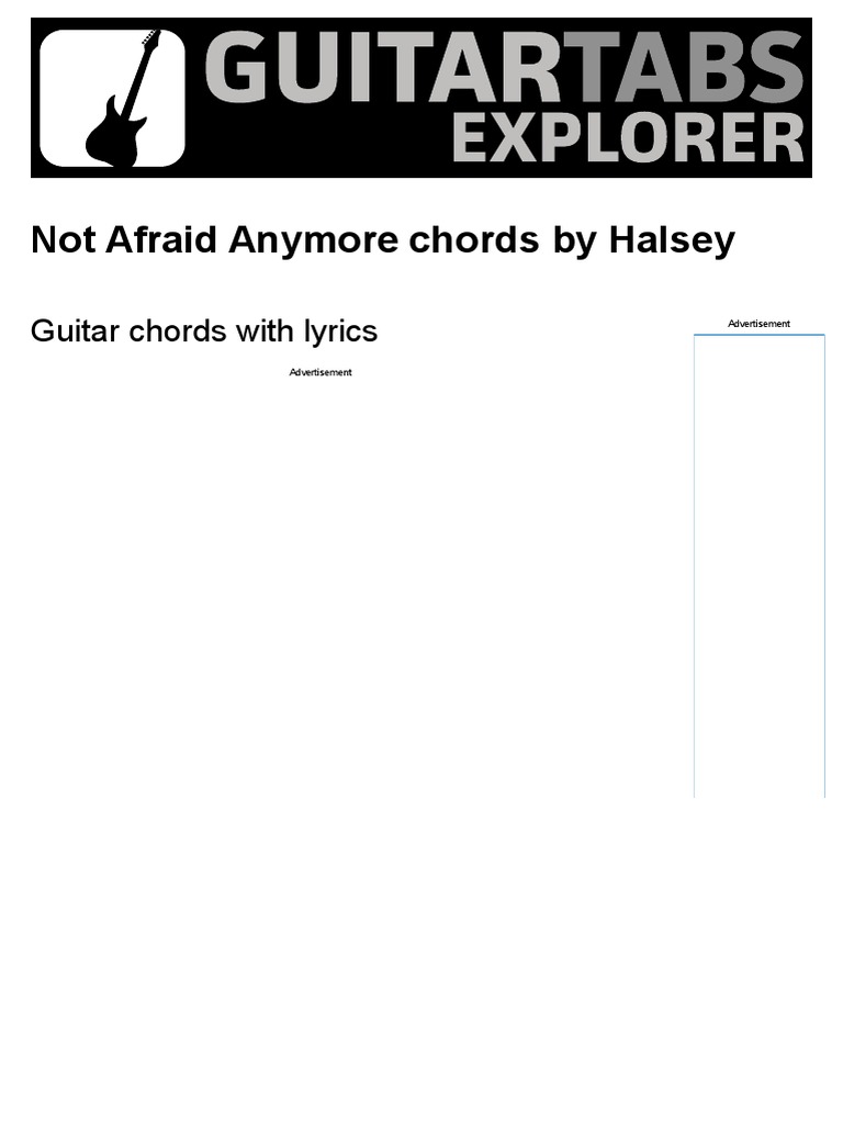 HALSEY - Not Afraid Anymore Guitar Chords - Guitar Chords Explorer ...