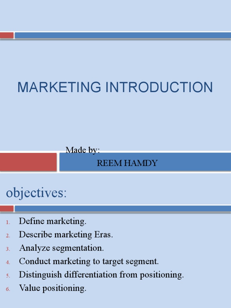Introduction To Marketing | PDF | Marketing | Market Segmentation