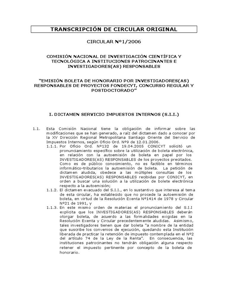 Circular N1 2006 | PDF